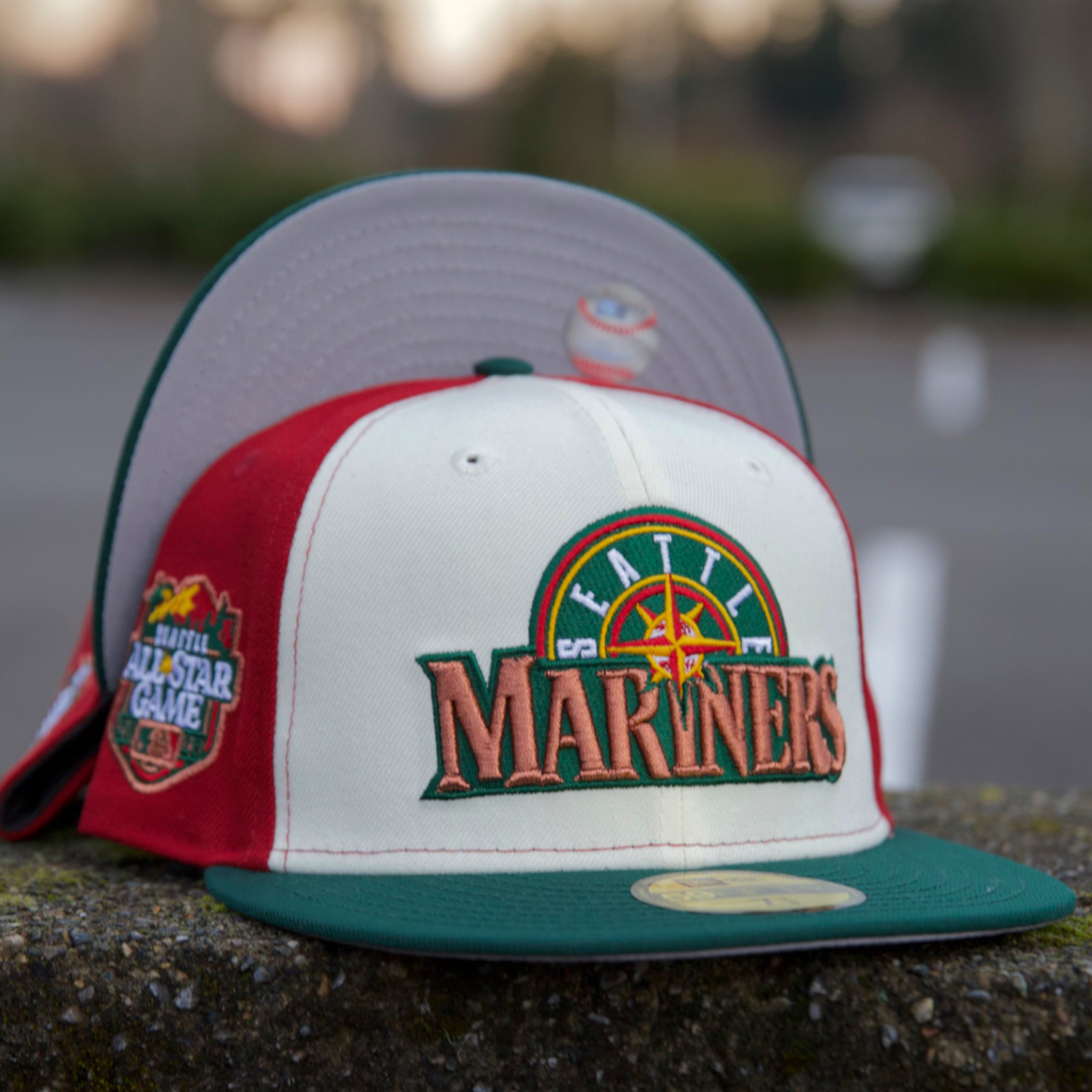 Seattle Mariners New Era New Logo Chrome White And Hot Red/Dark Green ...