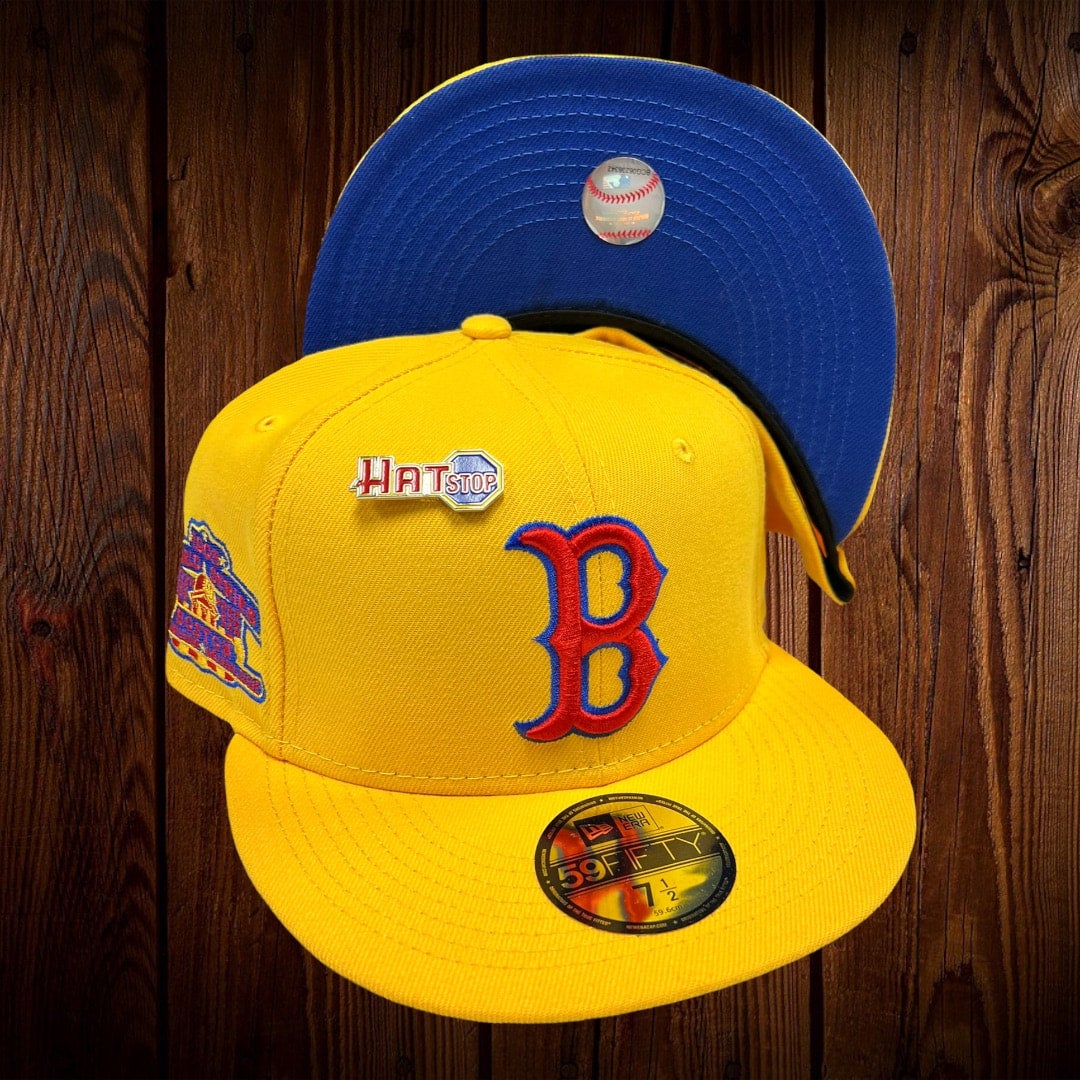 Boston Red Sox New Era All Yellow/Navy Royal Blue Bottom With 1903 ...
