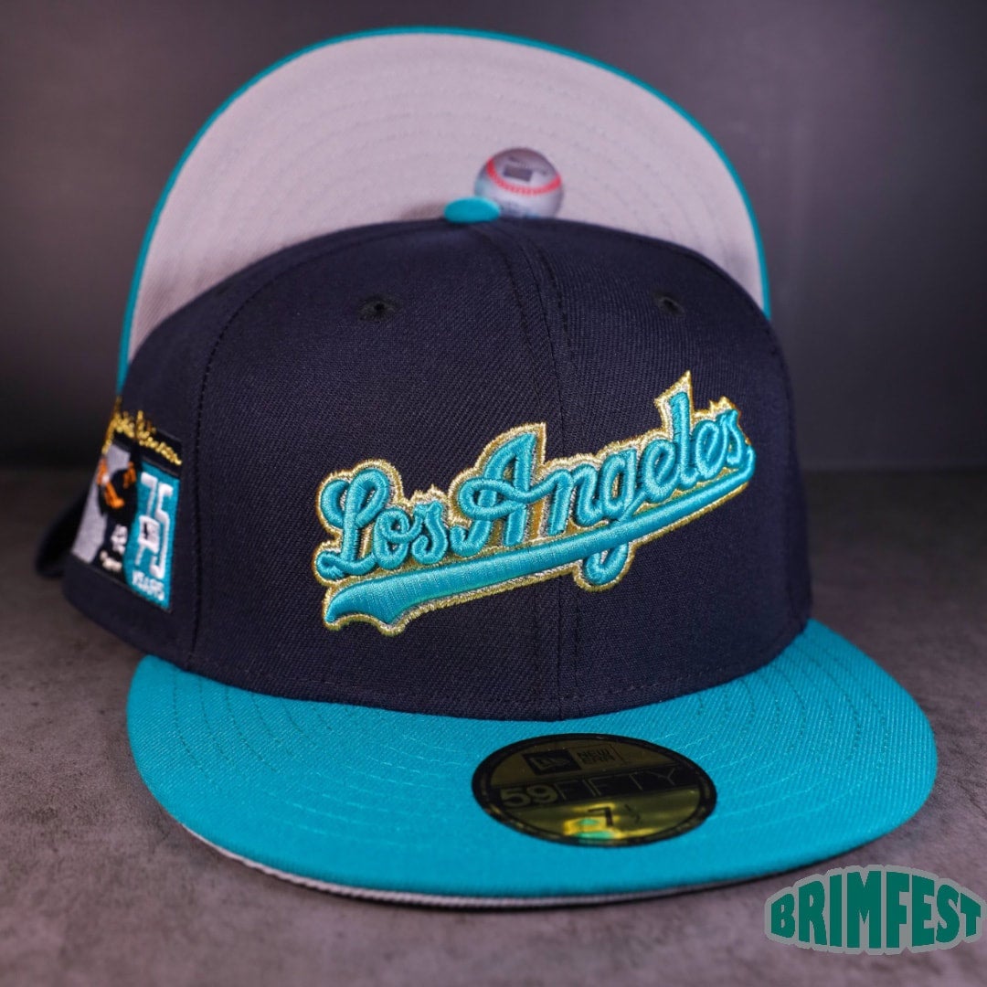Los Angeles Dodgers New Era Navy/Aqua Bill And Gray Bottom With Jackie ...