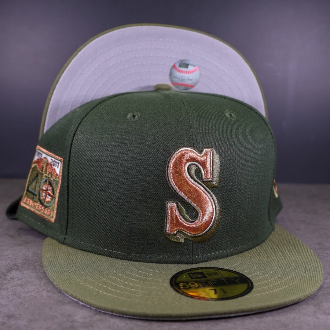 Seattle Mariners New Era Dark Seaweed/Olive Green Bill And Gray Bottom ...
