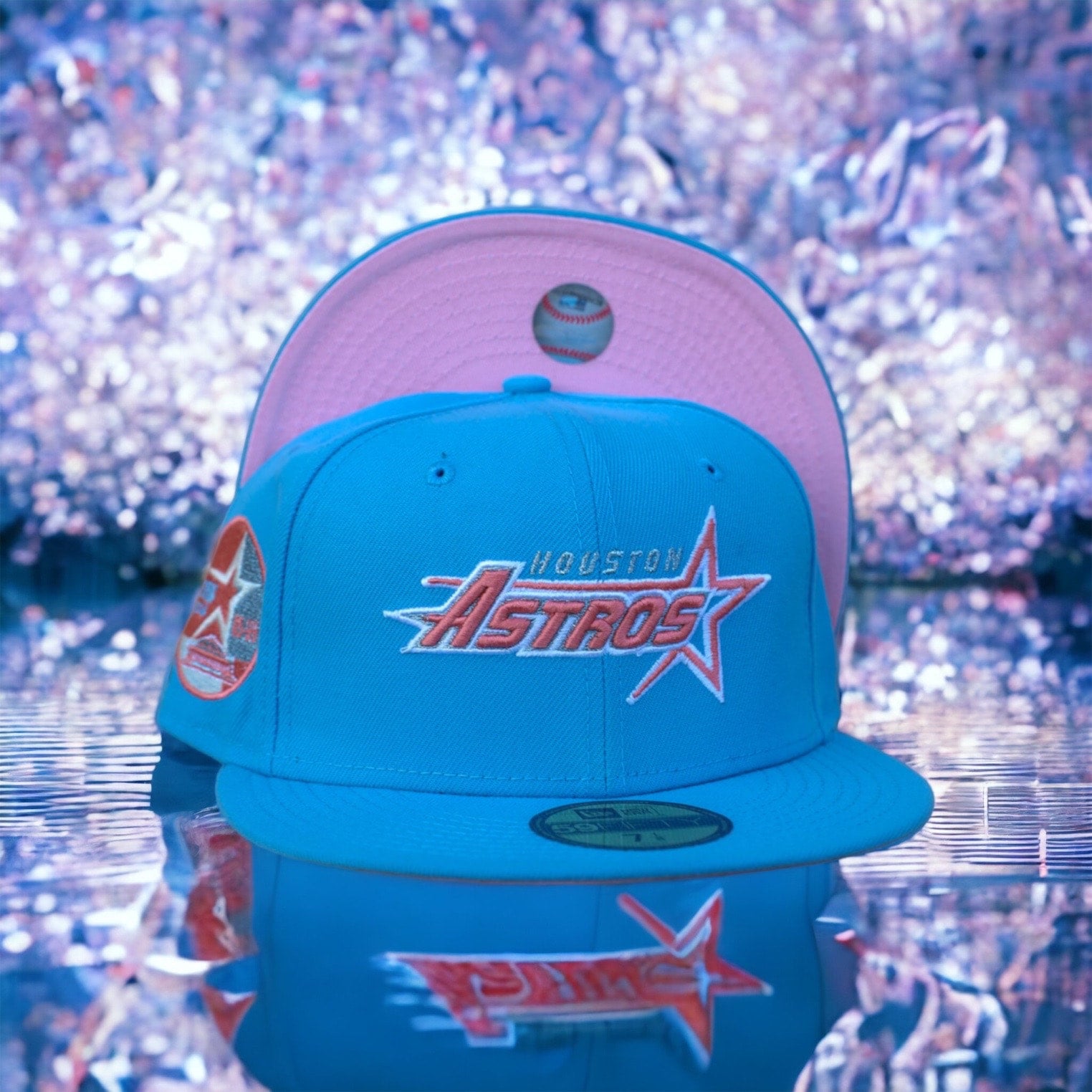 Houston Astros New Era Sky Blue With Pink Bottom With 35 Great Years ...