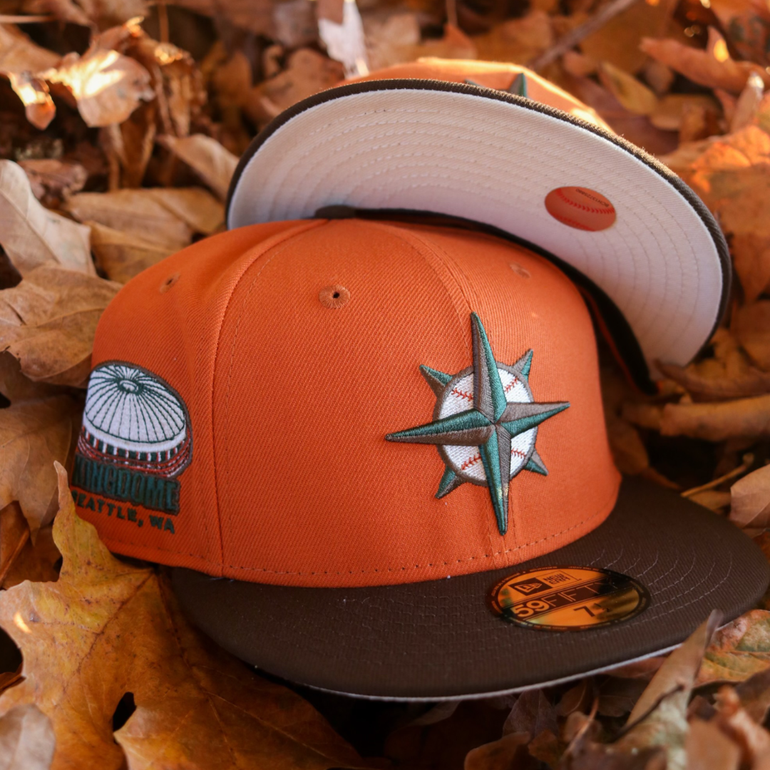 Seattle Mariners New Era Fight Orange/Walnut Bill And Chrome White Bottom With Kingdome Patch On ...
