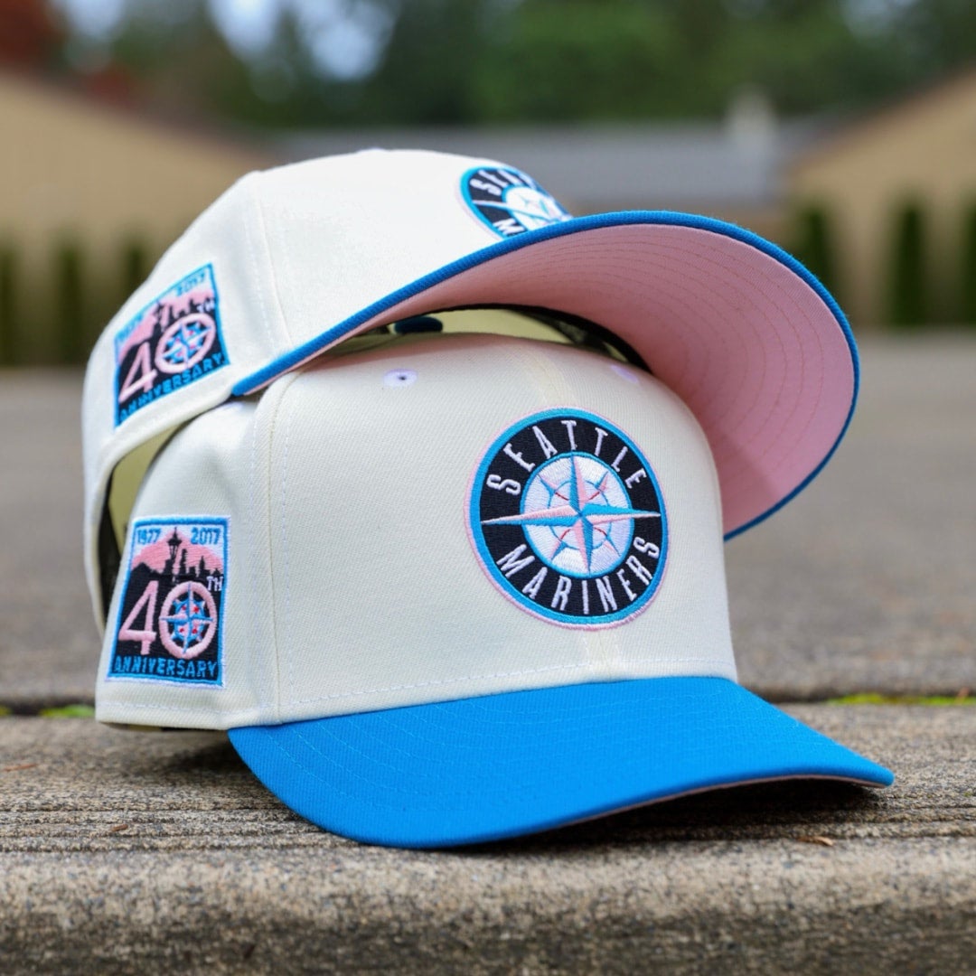Seattle Mariners New Era Chrome White/ Cardinal Blue Bill and Pink ...