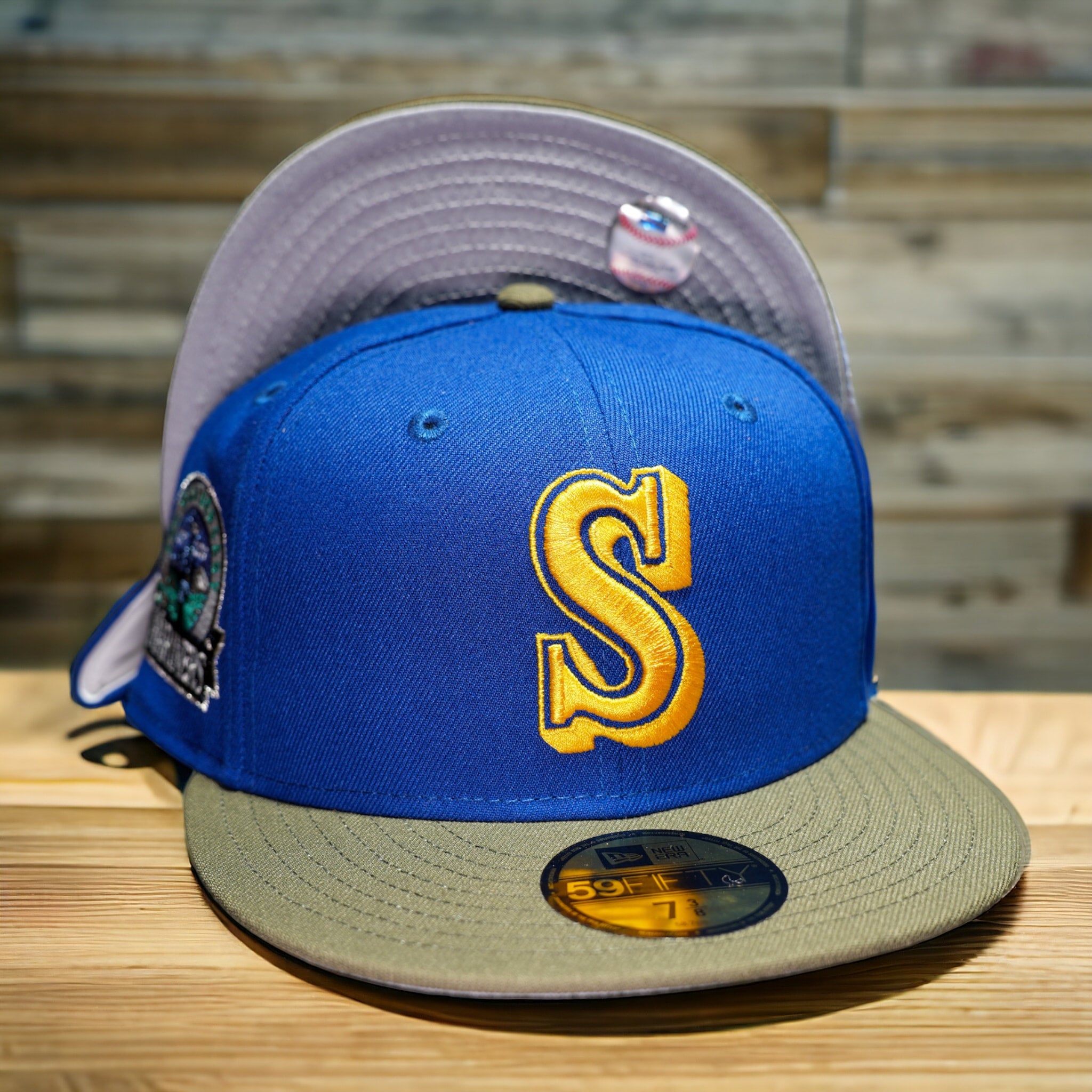 Seattle Mariners New Era Royal Blue/Olive Bill And Gray Button With ...