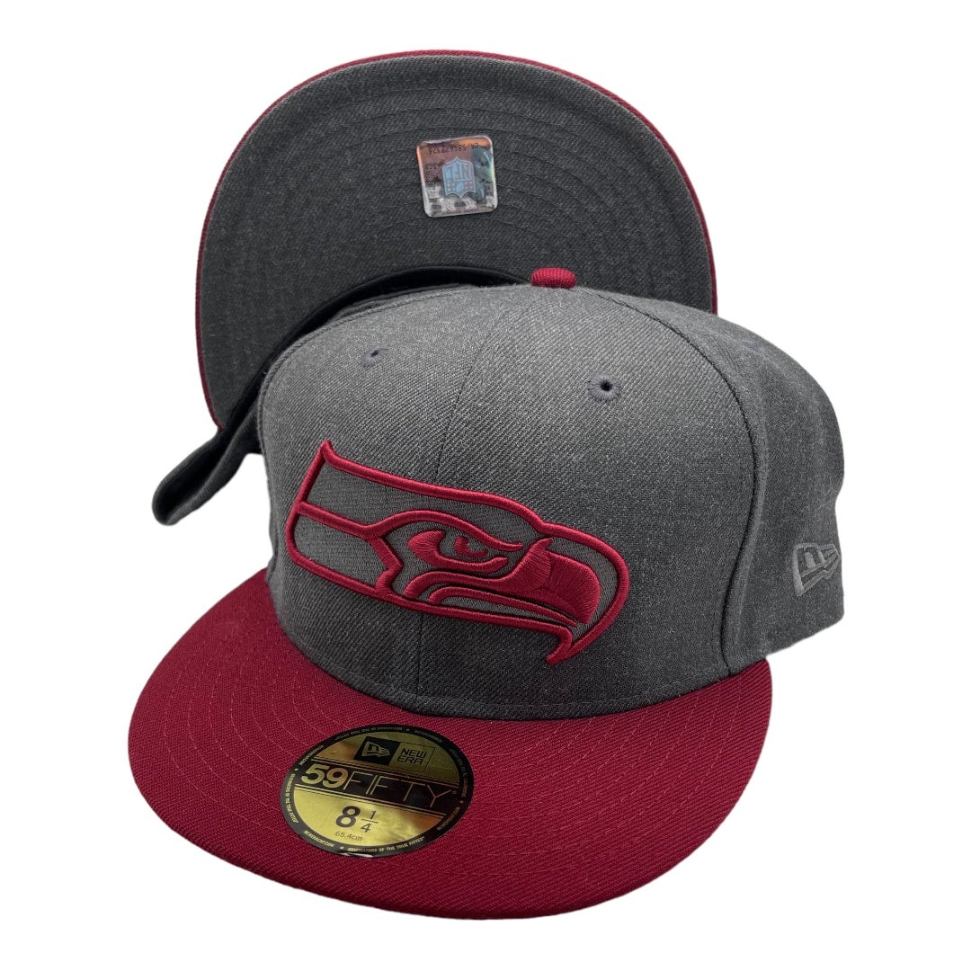 Seattle Seahawks New Era Dark Heather Gray With Burgundy Bill 59FIFTY ...