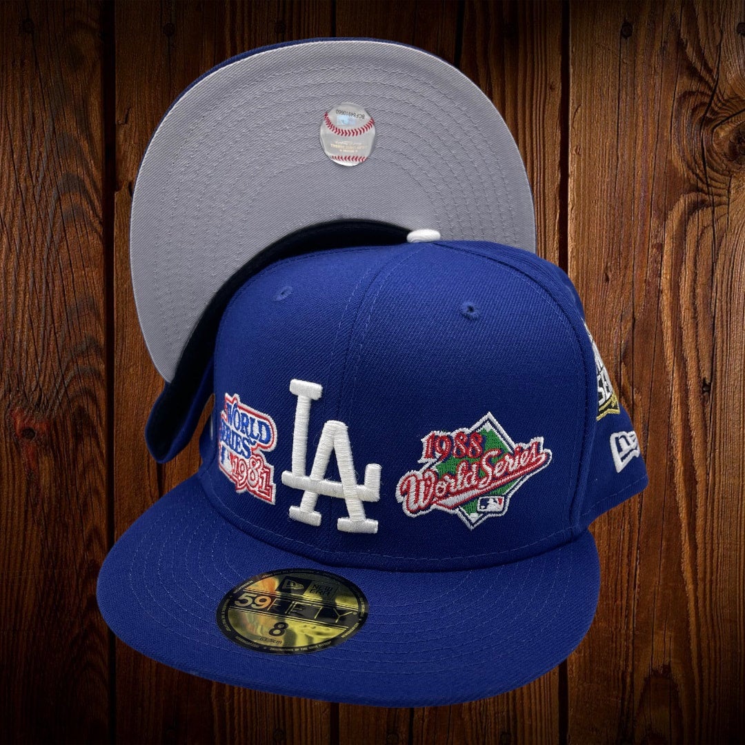 Los Angeles Dodgers New Era All Royal Blue With All Over World Series ...